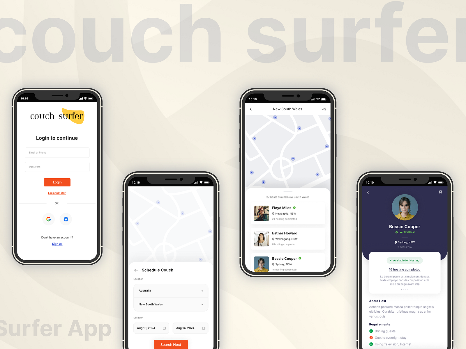 Couch Surfer - Couch Booking App by Kevin Andrid on Dribbble