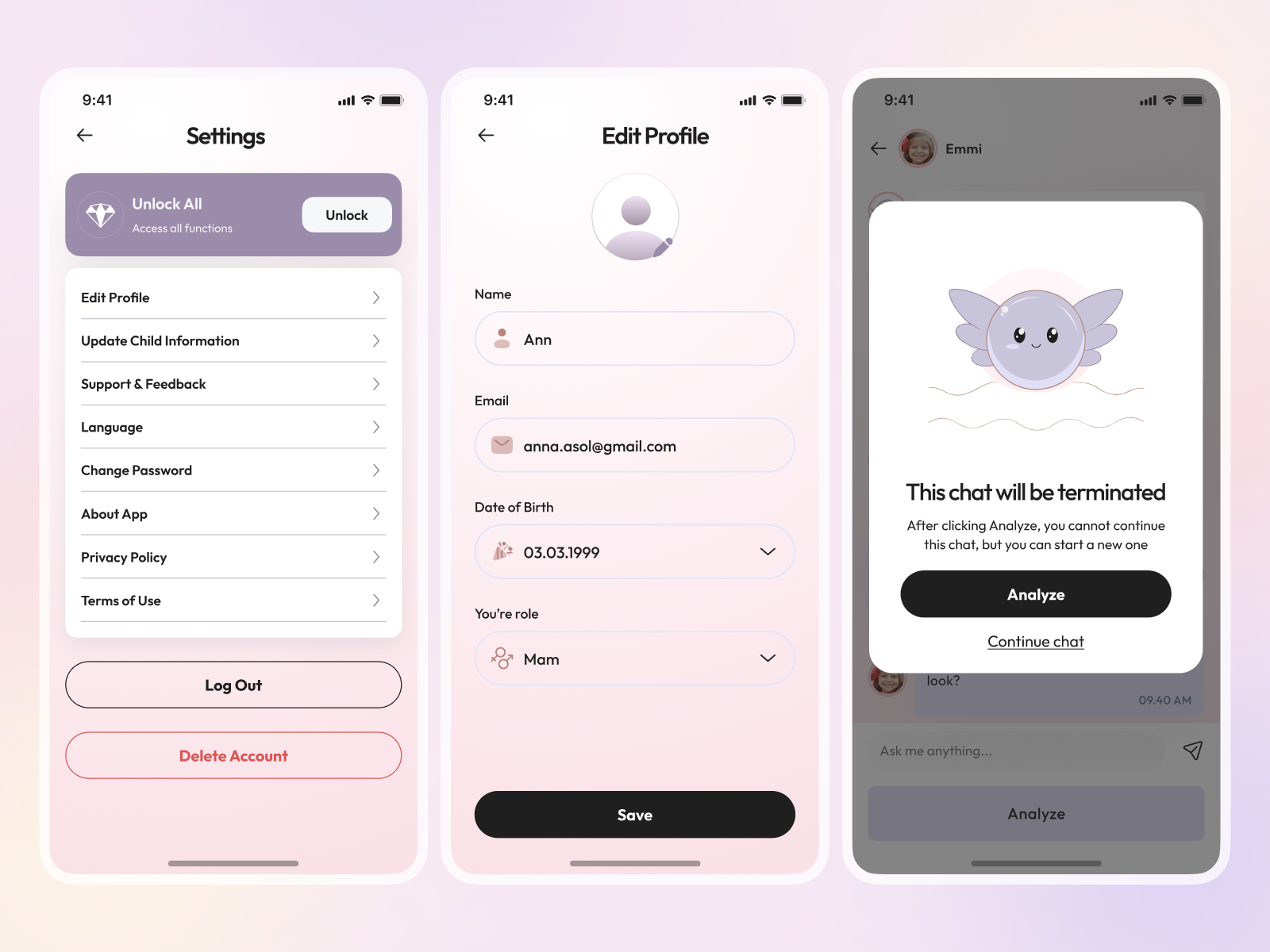 UI/UX Mobile App Design for a Gamified AI App | Parenting App by Anna ...