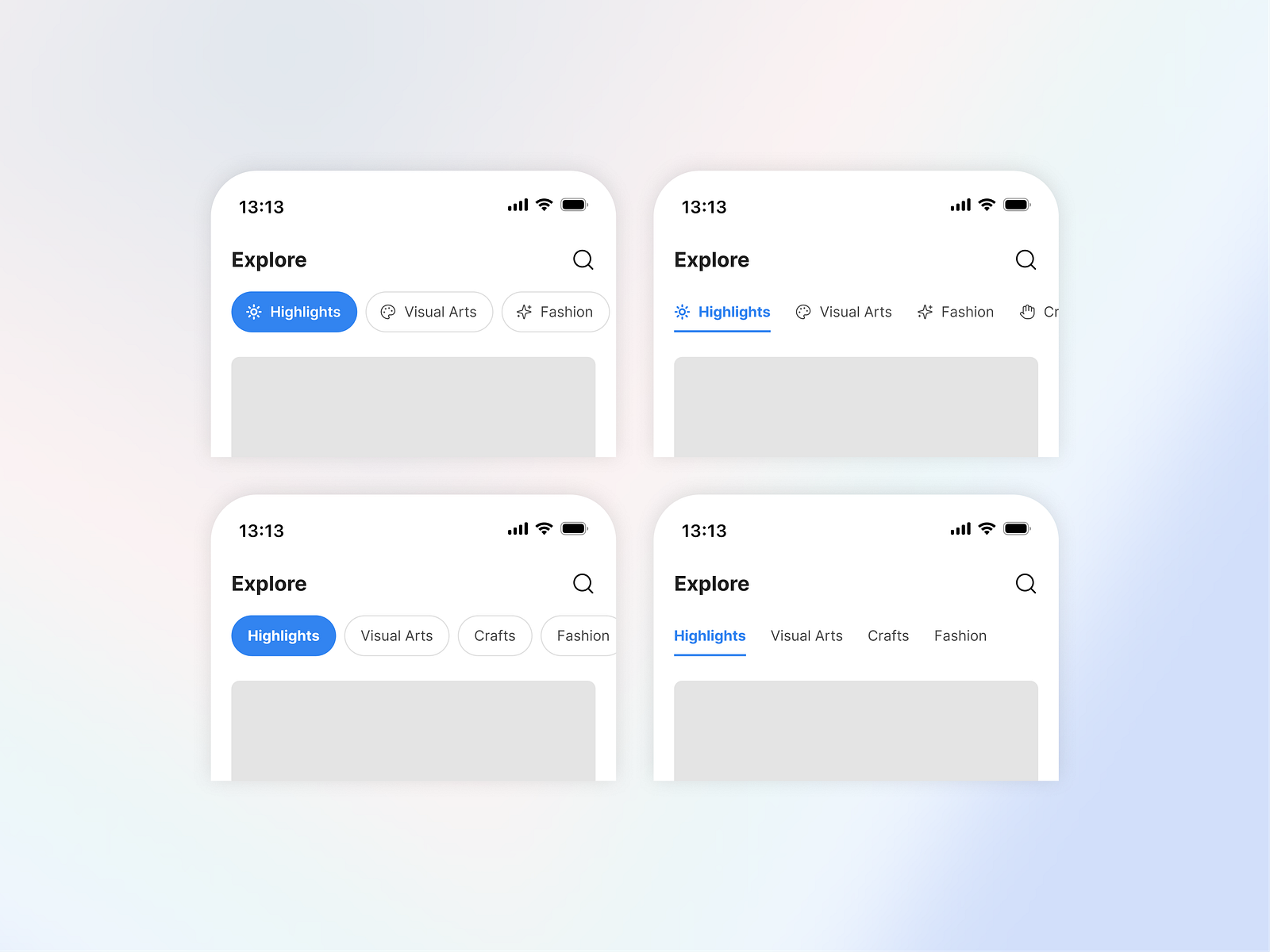Explore Tabs - UI Component by Bardia Adibi on Dribbble
