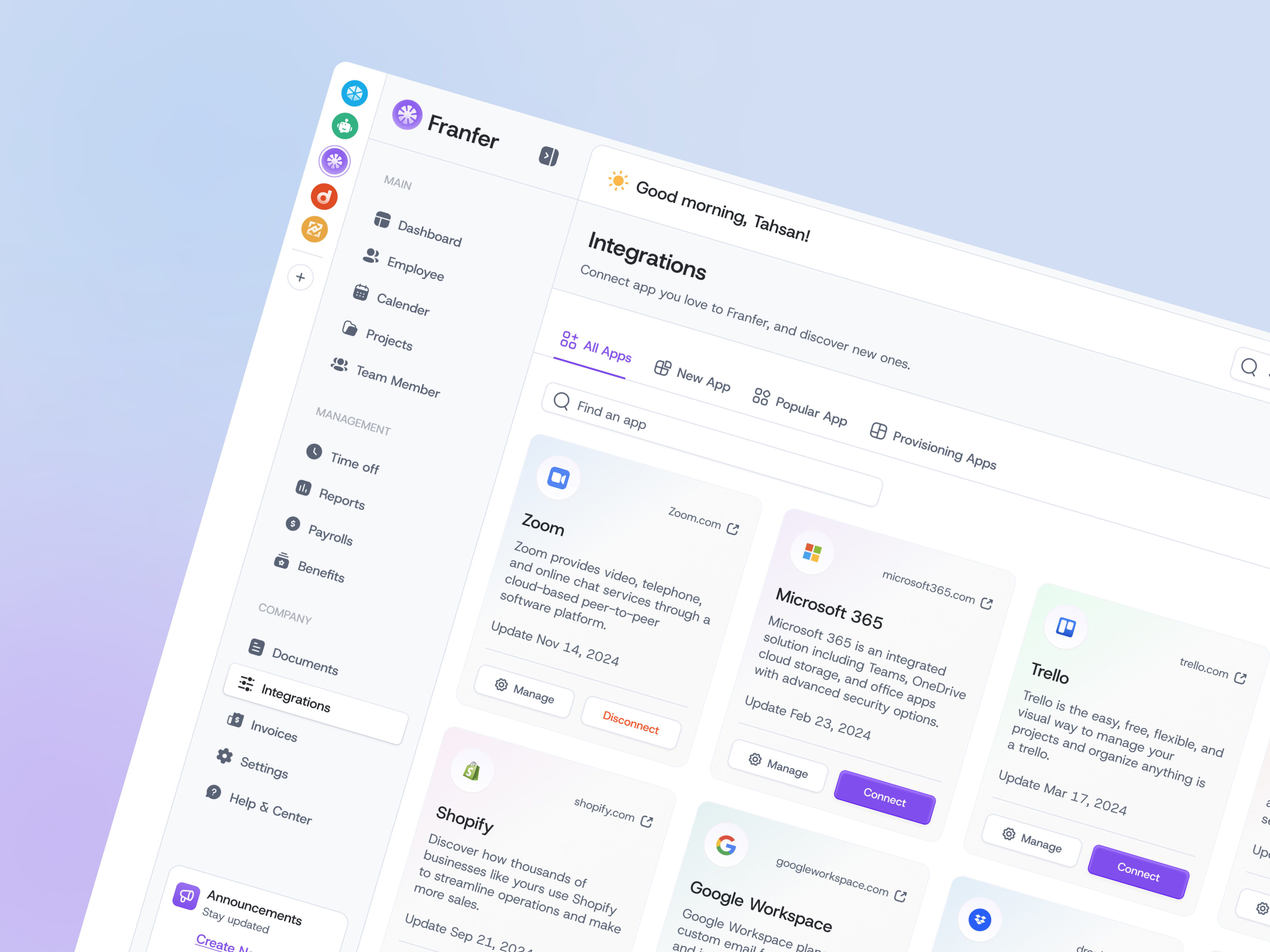 Integration Dashboard Design by Anuwar Hossen on Dribbble