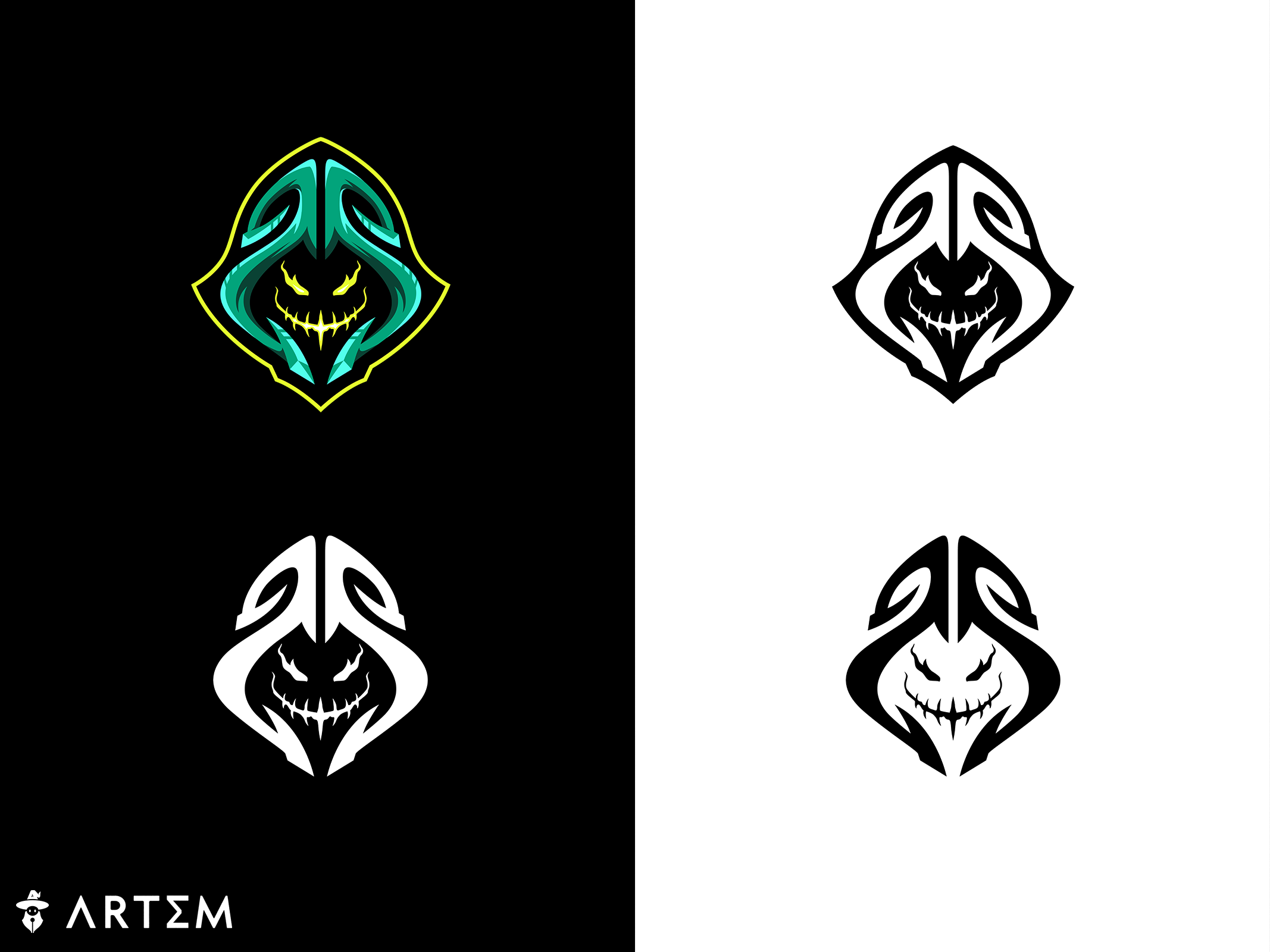 Reaper + SS letter mascot gaming logo design 🎃 by ART3M on Dribbble