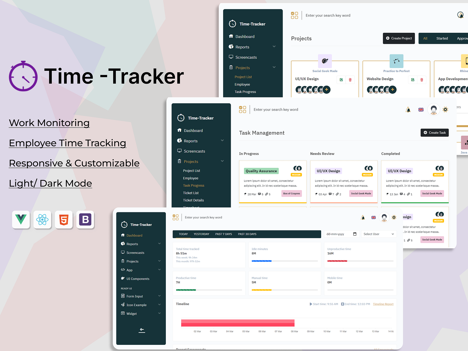Time Tracker - SaaS Dashboard by Pixelwibes on Dribbble