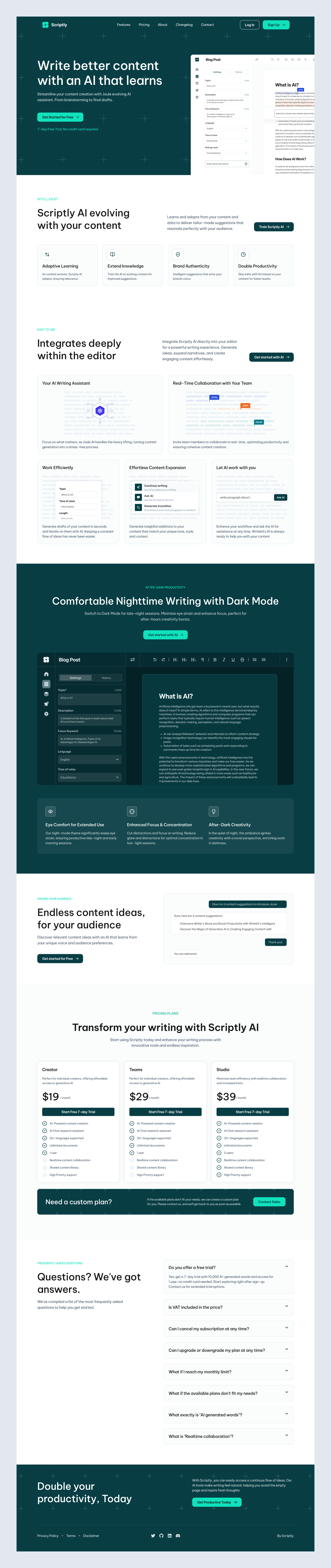 Scriptly - Landing Page by Dipa UI/UX for Dipa Inhouse on Dribbble