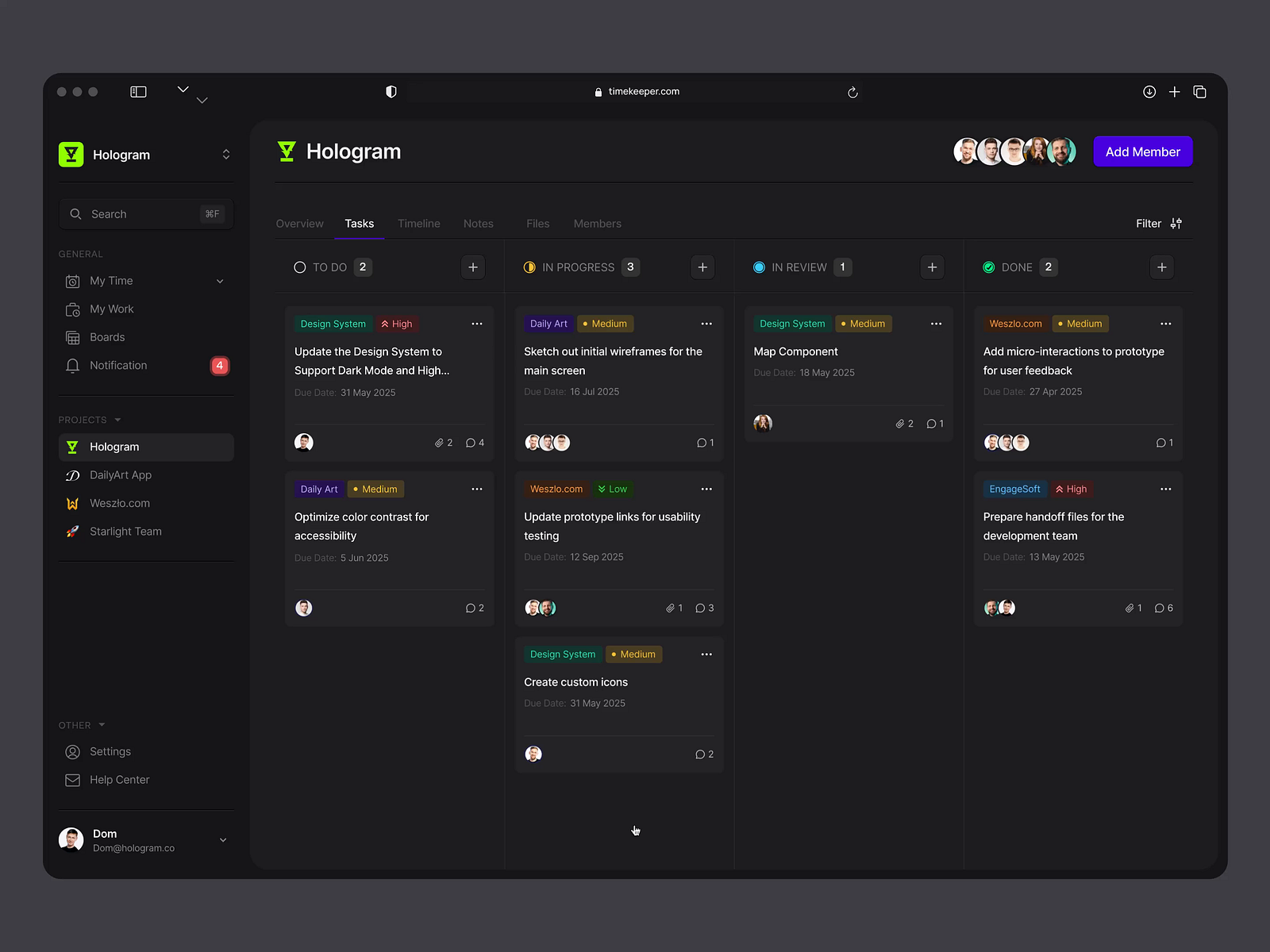 Task Management Board by Dominik Dutkiewicz for Hologram on Dribbble