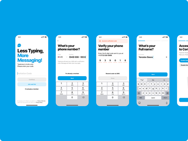 Sign up flow. Create an account. TypeLess AI Messenger app by Basov: UX ...