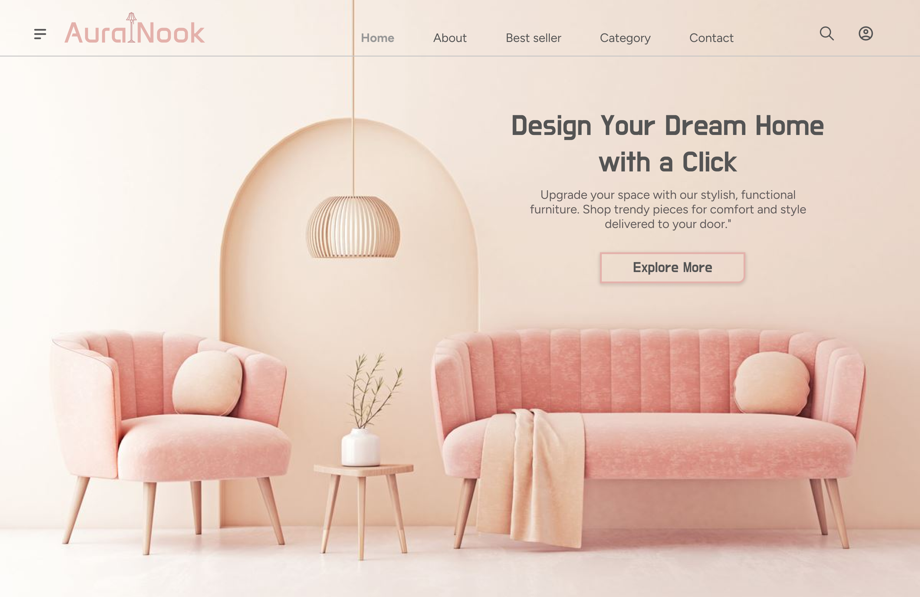 Aura Nook - Landing Page - UI/UX design - Web design by Reshma Baburaj ...