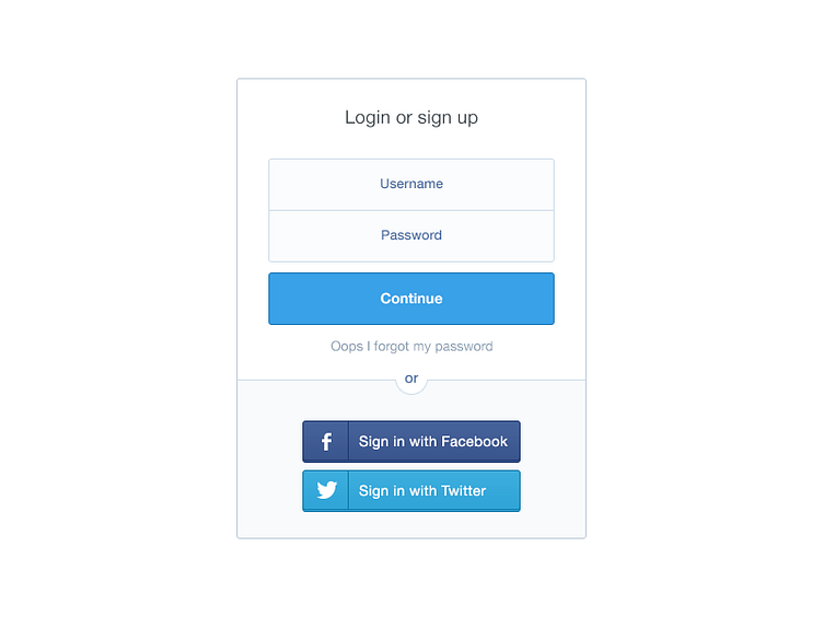 Login / Sign up form by Bart Ebbekink on Dribbble