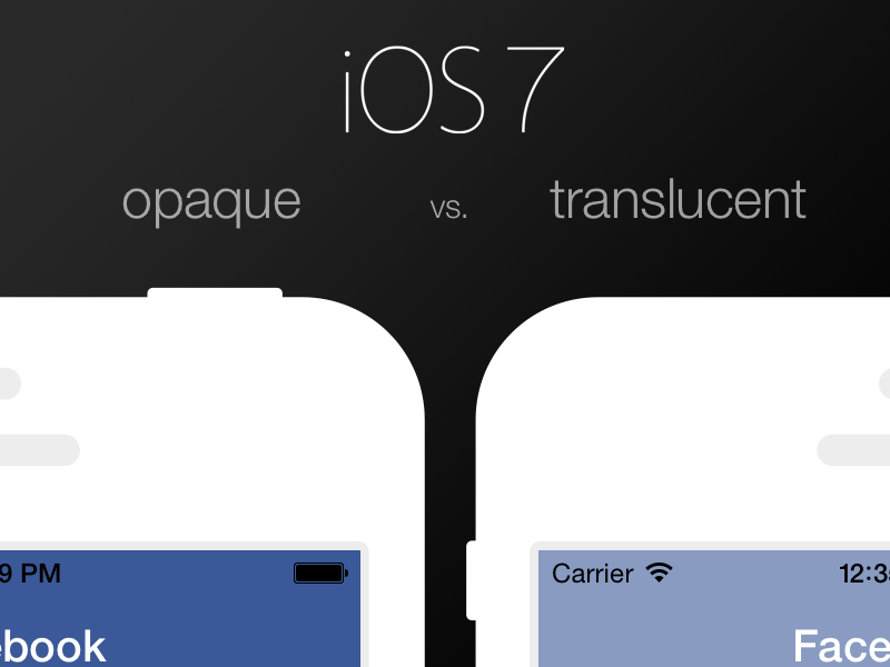 iOS 7 Opaque vs. Tranlucency by Matthias Kampitsch on Dribbble