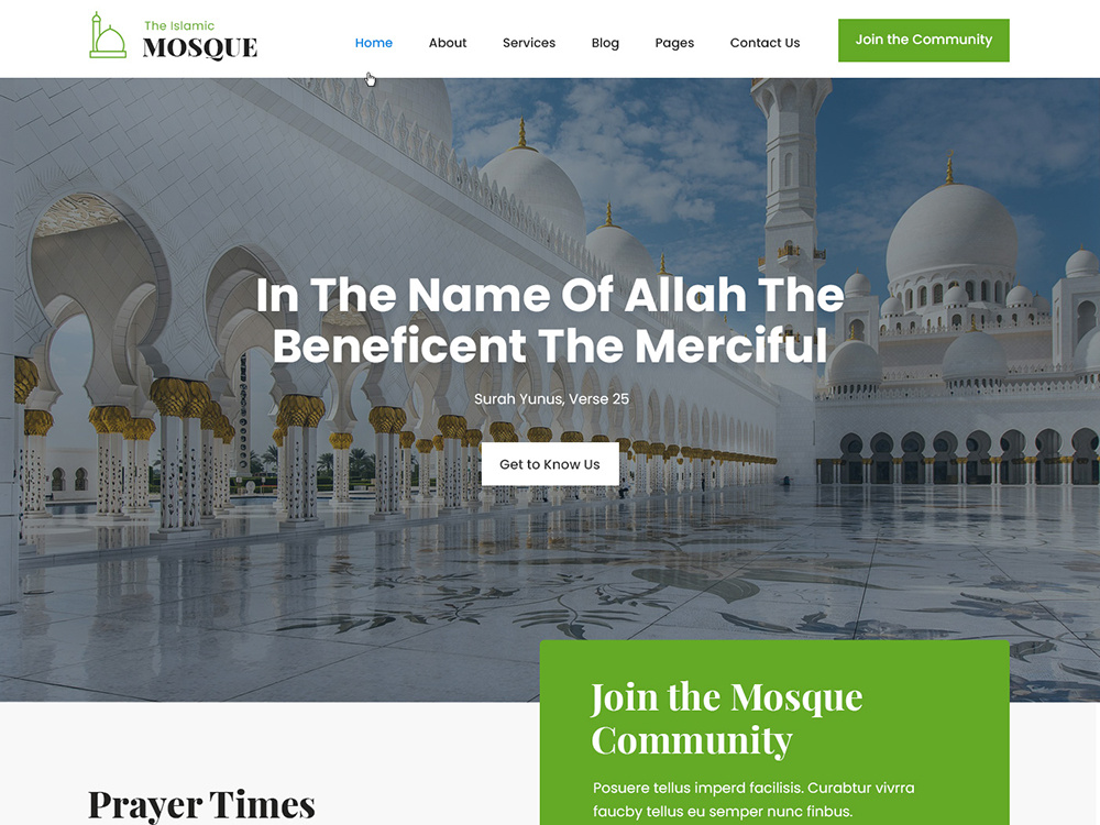 SKT Mosque - Free Islamic Centre WordPress Theme by SKT Themes on Dribbble