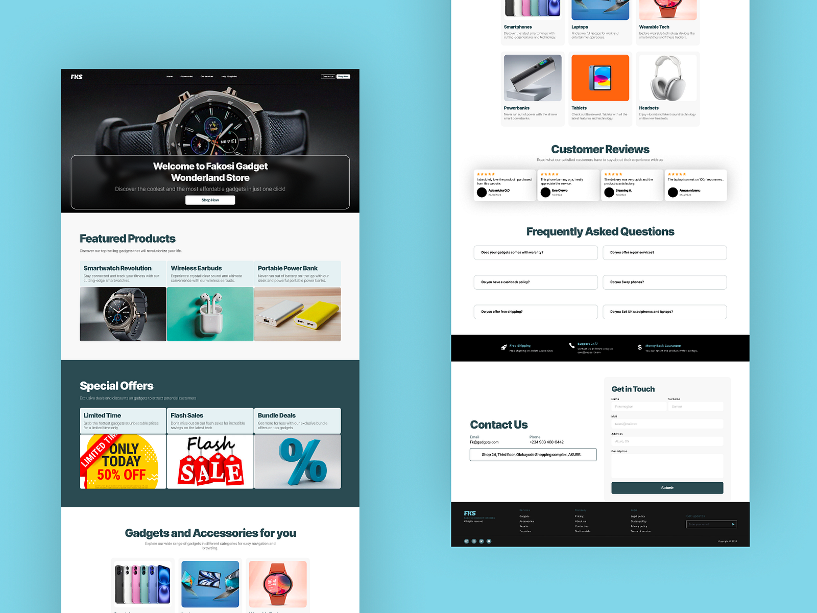 Gadget store: landing page by Adeseluka Olanrewaju on Dribbble