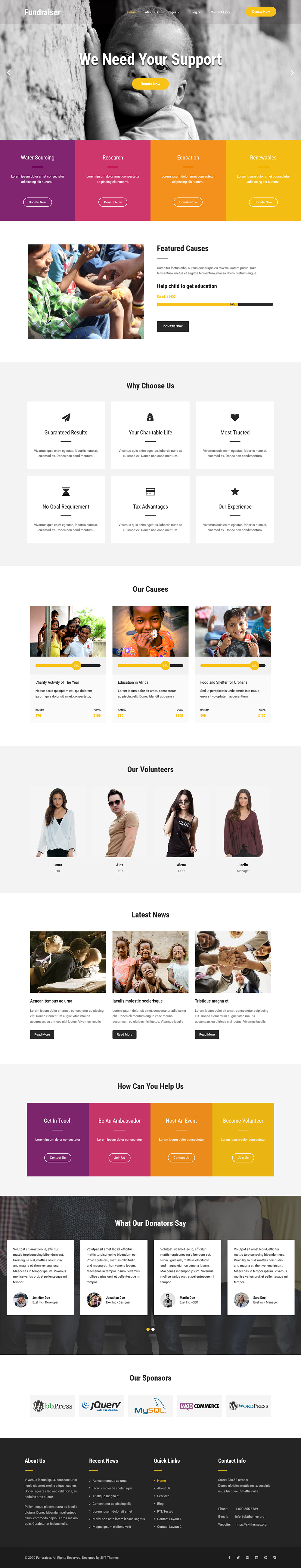 Fundraiser Lite - Free NGO WordPress Theme by SKT Themes on Dribbble