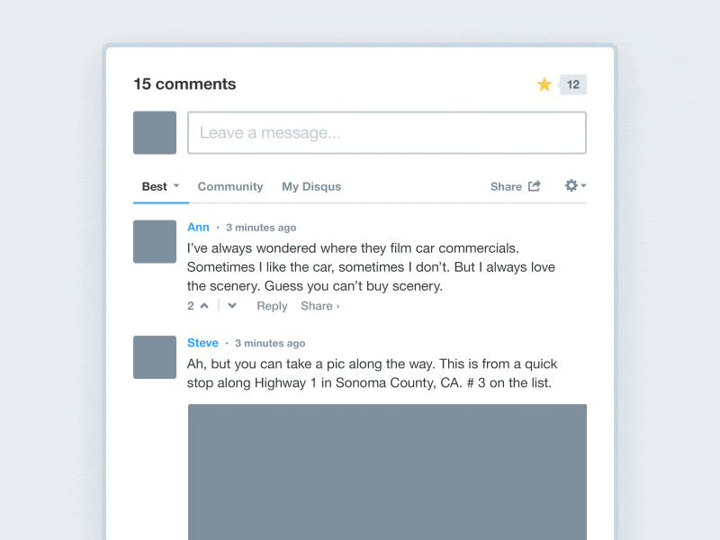 New Disqus Demo by Vince Lane for Disqus on Dribbble