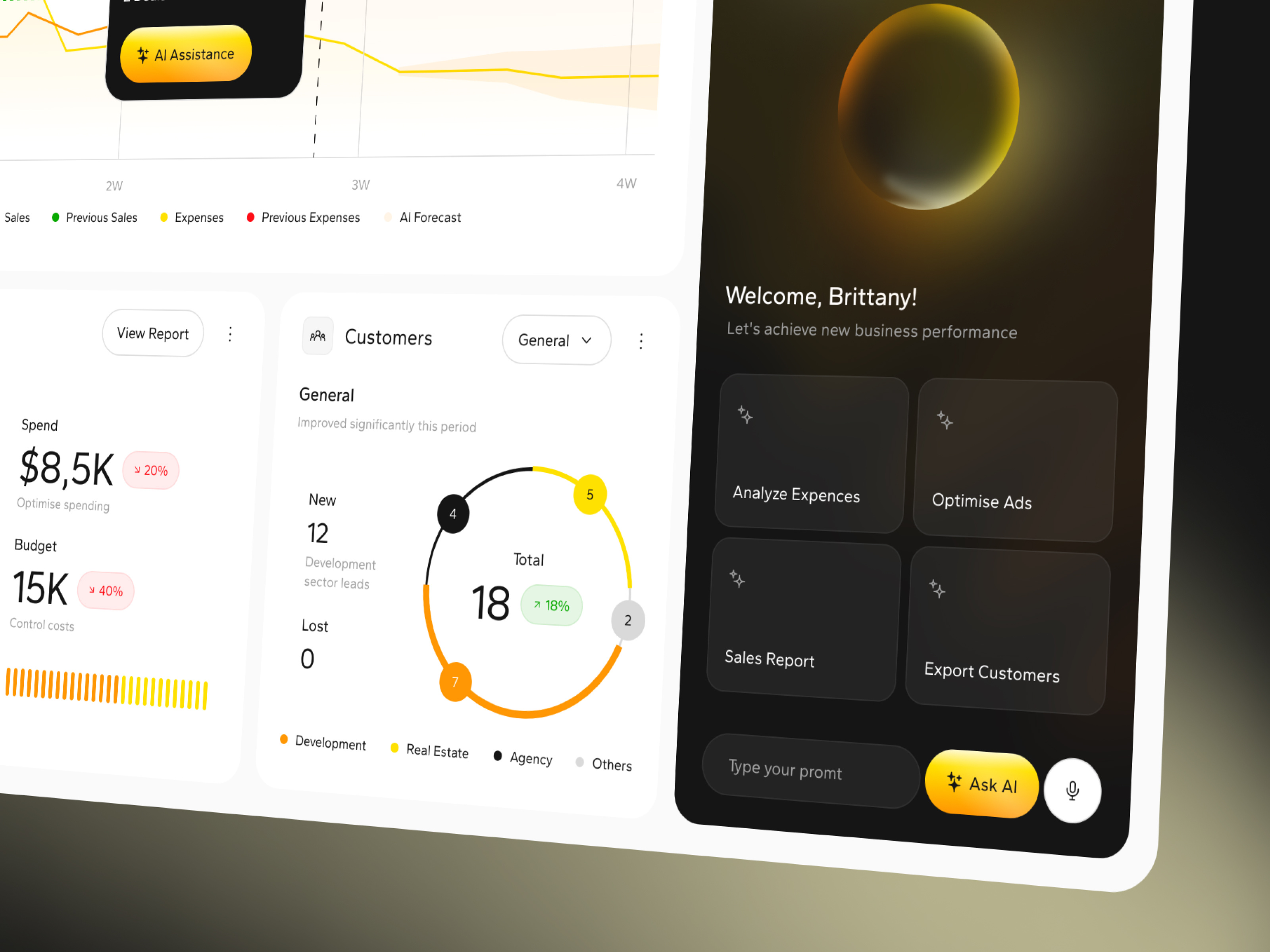Peak Flow – Smart Business Dashboard UI by Vladyslav Zahrebelnyi on Dribbble