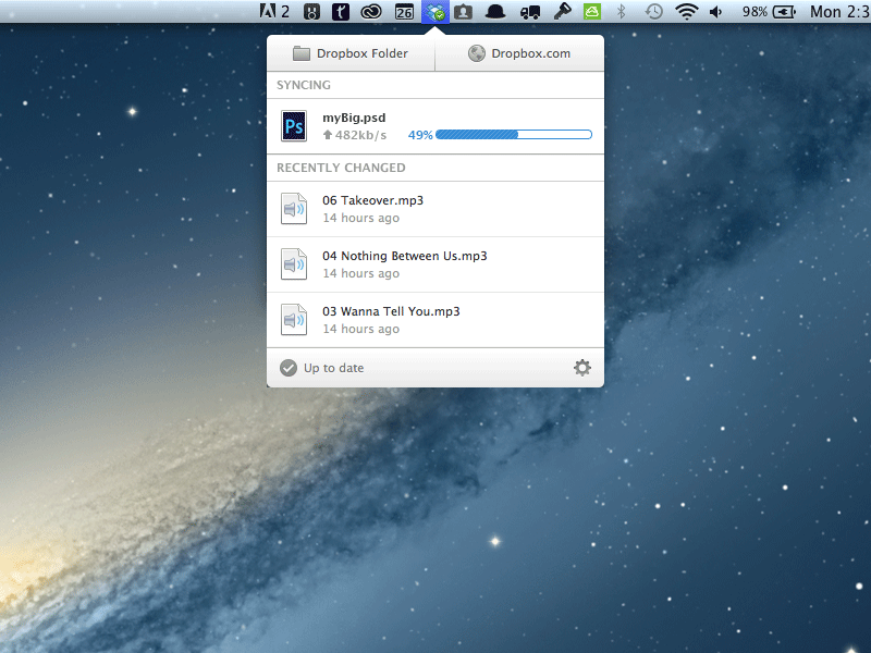 Dropbox syncing status. by Drew Matthews on Dribbble