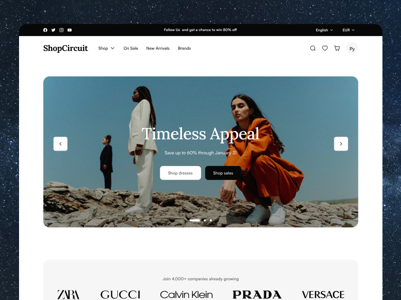 Hero section for online shop by Pyango on Dribbble