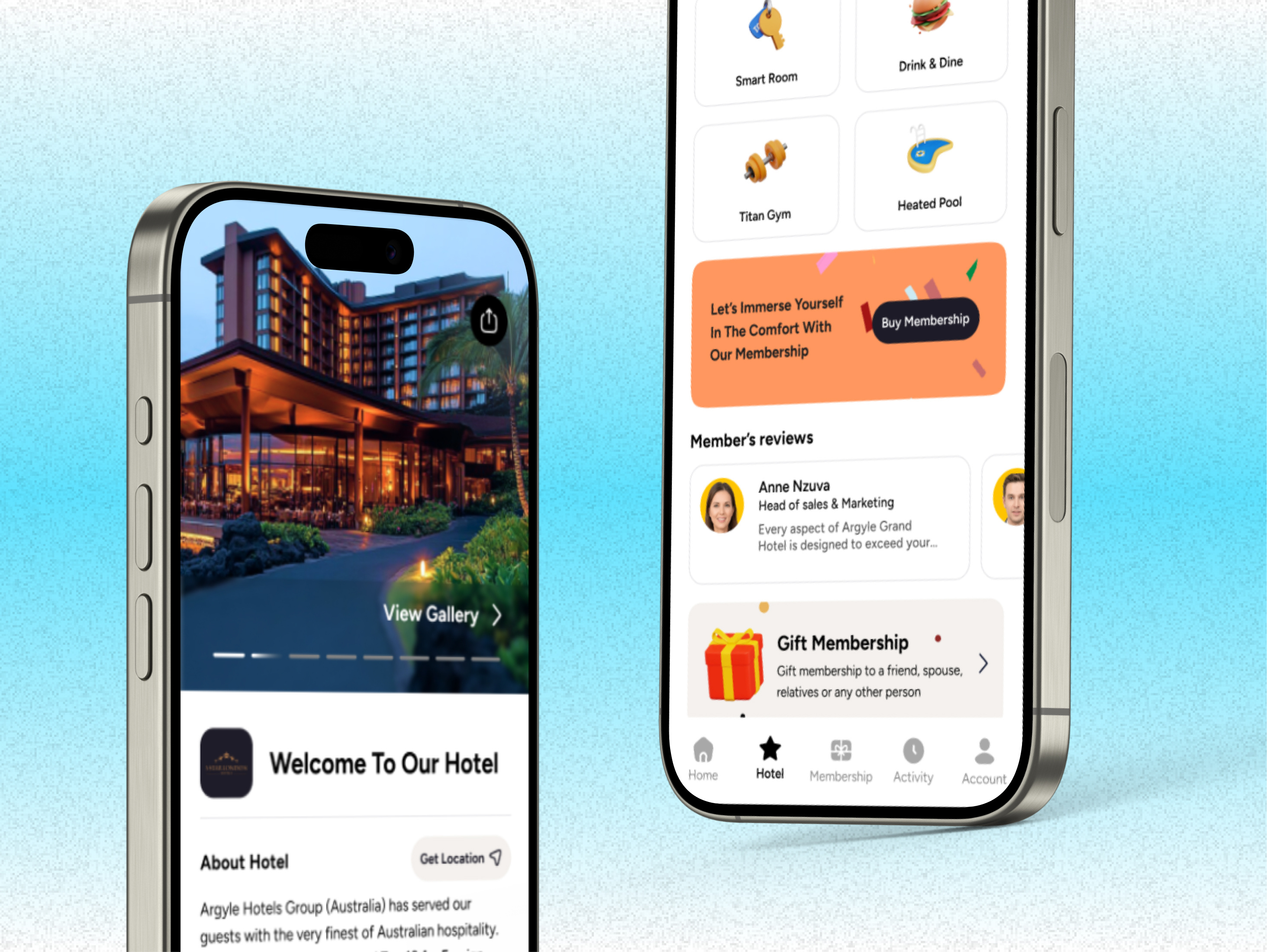 Hotel Membership: Luxury Stay & Gallery UI by Saloneel (The duo ...