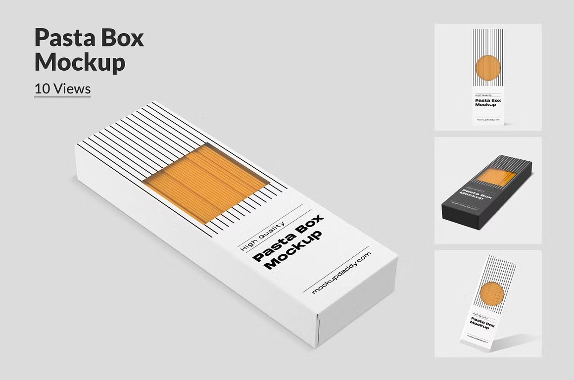 Pasta Packaging Box Mockup by Mockup Template PSD on Dribbble