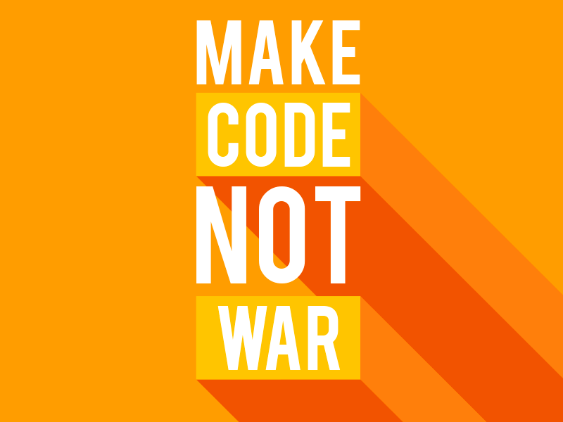 Make code not war by Álvaro Bernal ⚡️ on Dribbble