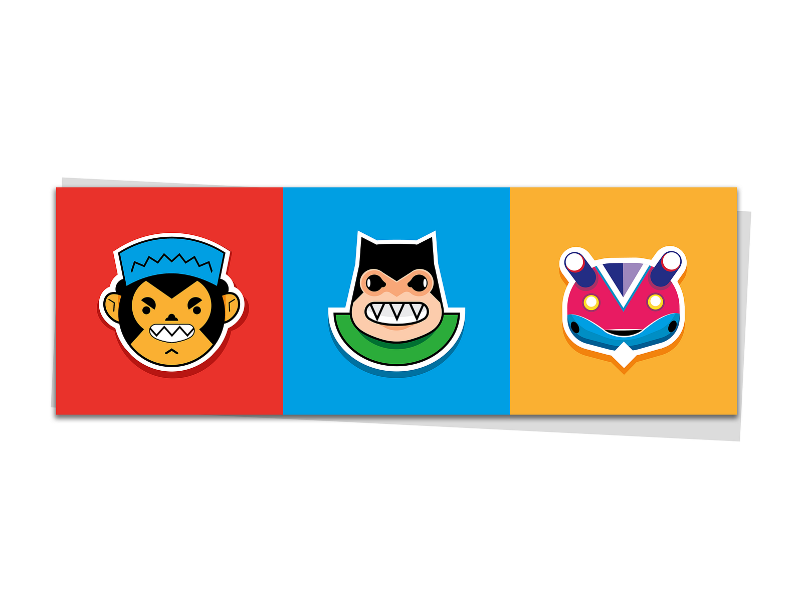 Three friends sticker concept by Pandurang chari on Dribbble