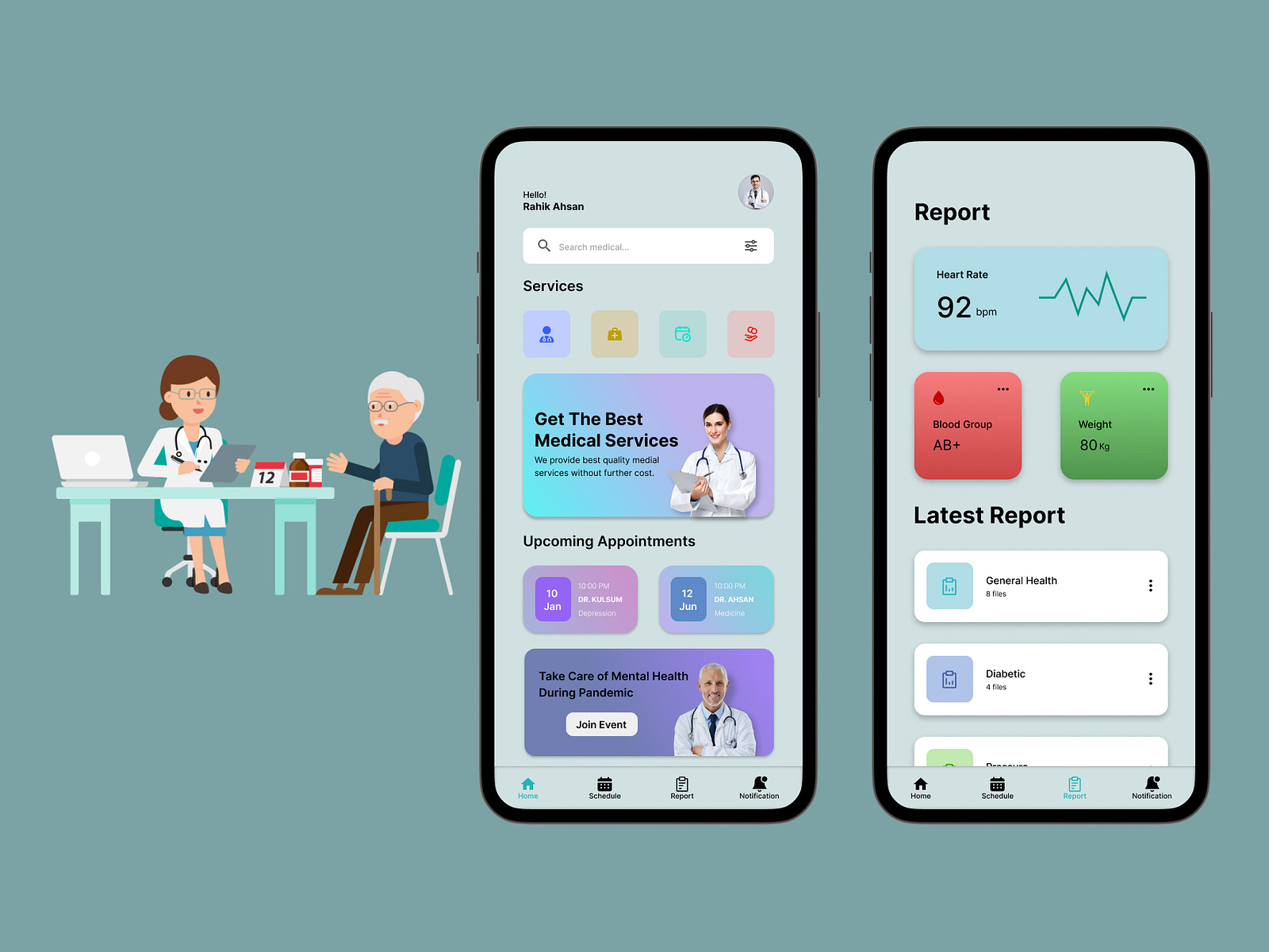 Medical App Design by Rafikul Ahsan Rahik on Dribbble
