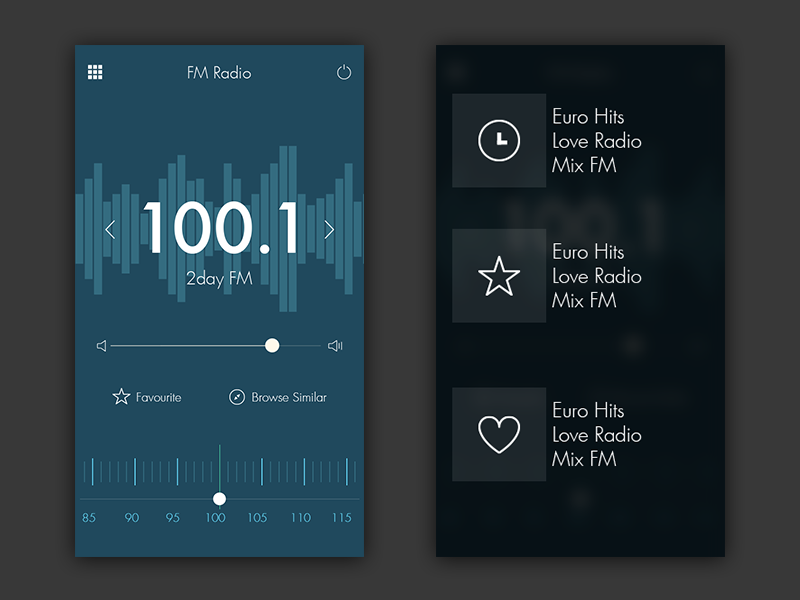 Radio App UI by Heraizen on Dribbble