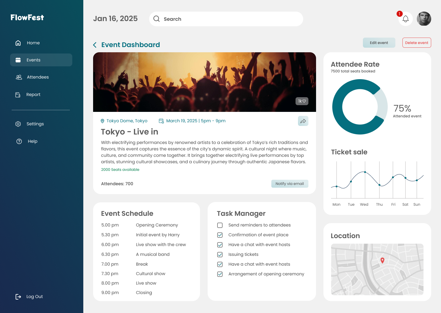 Event Management - Web Dashboard by Prannavi Sivaneson on Dribbble