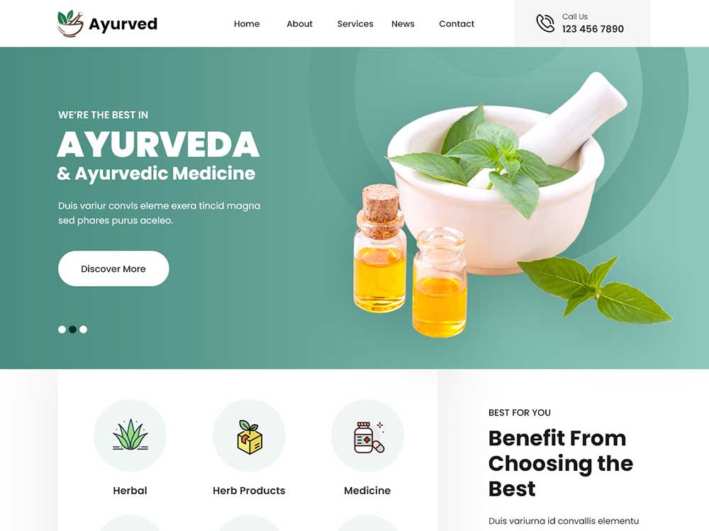 SKT Ayurveda - Free Ayurveda WordPress Theme by SKT Themes on Dribbble