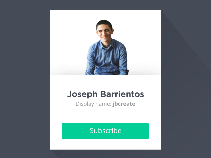 User Display Card by Joseph A Barrientos on Dribbble