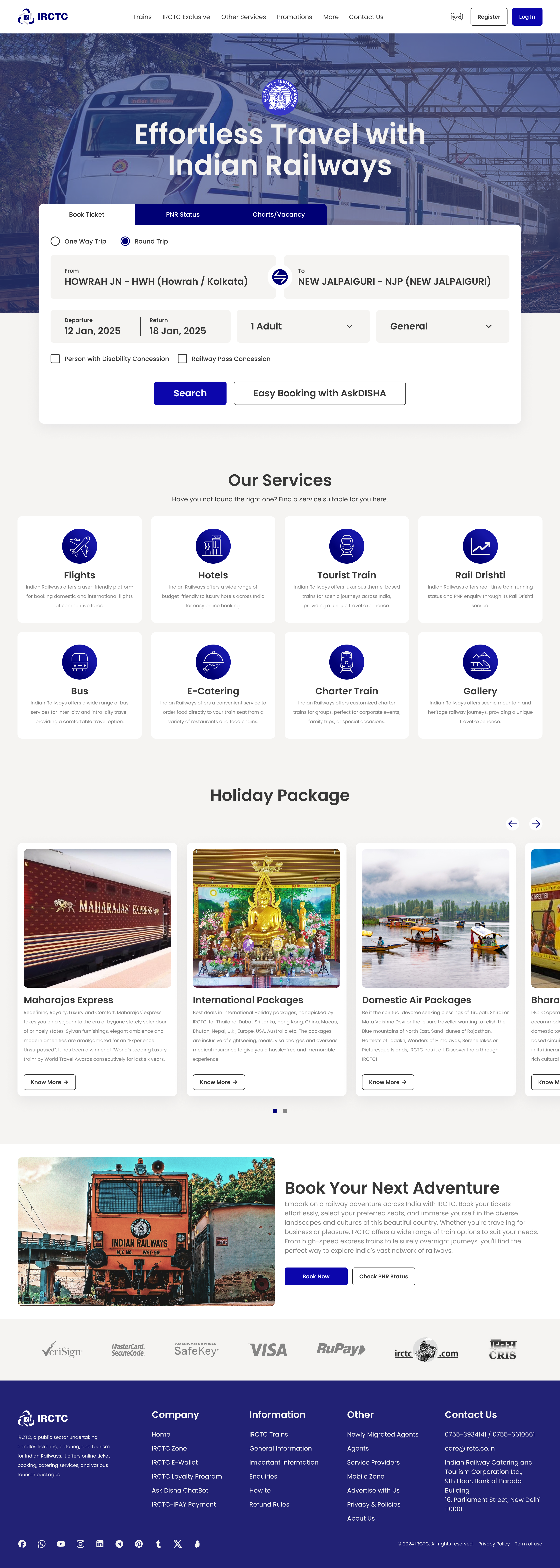 IRCTC Homepage Redesign by Roumya Prakash Pal on Dribbble