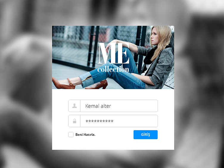 Me Collection Login Screen by Müjdat Sayar on Dribbble