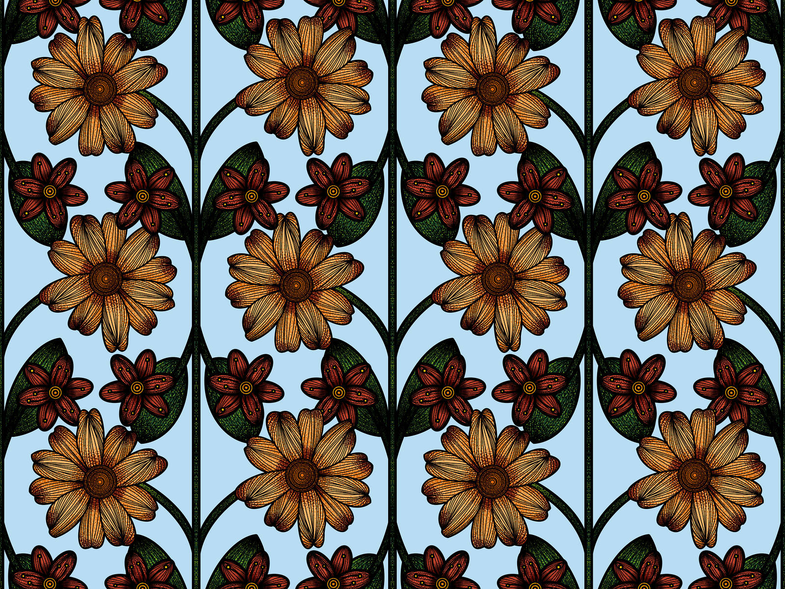 Caged Flower Pattern by Kyri on Dribbble