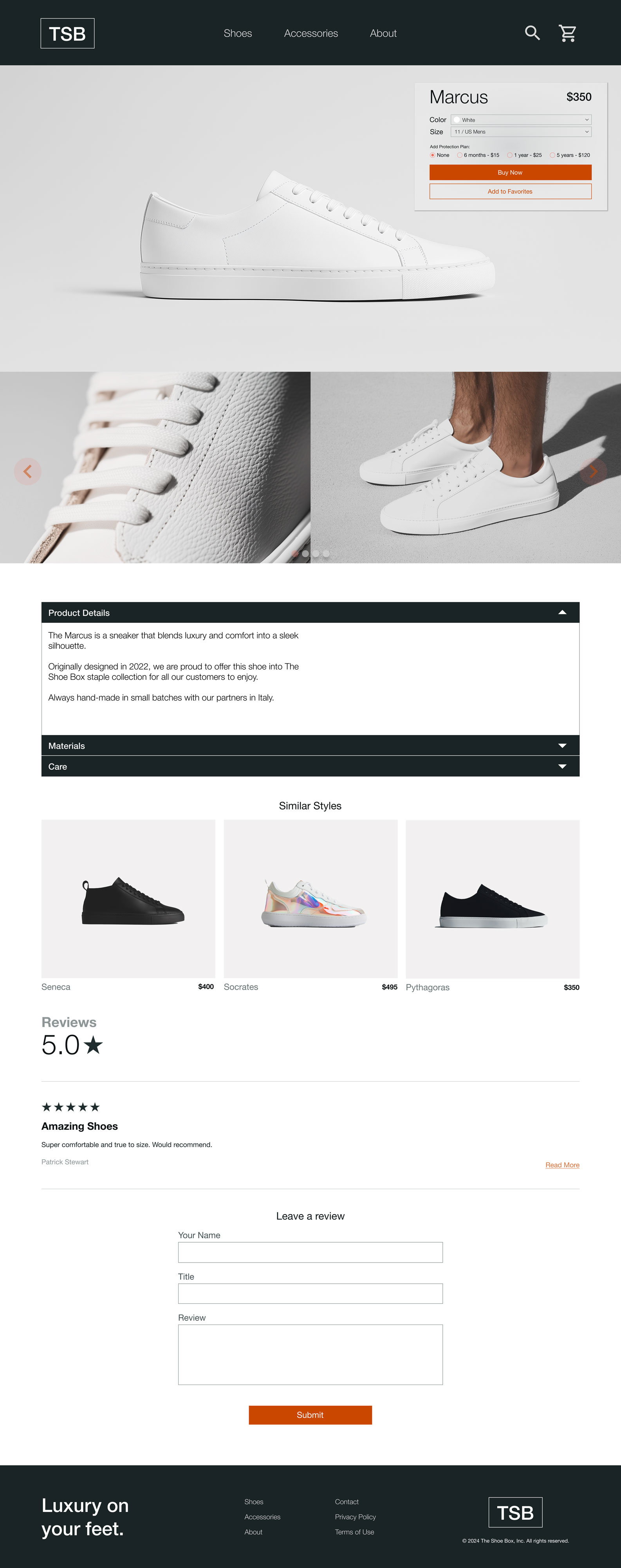 The Shoe Box (TSB) - Product Detail Page by Patrick Stewart on Dribbble