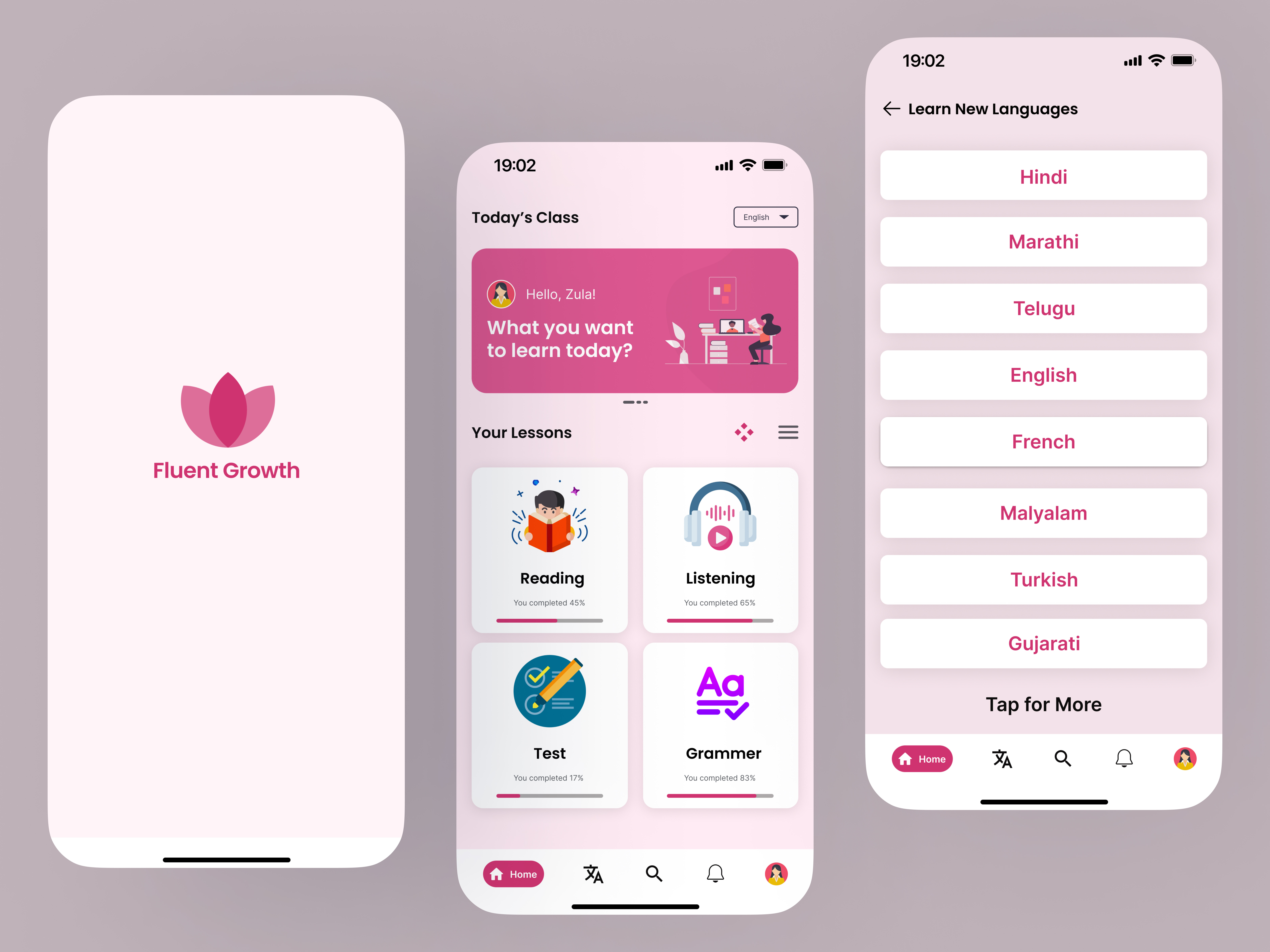 Modern Language Learning App UI Design inspiration by Design Tendency ...