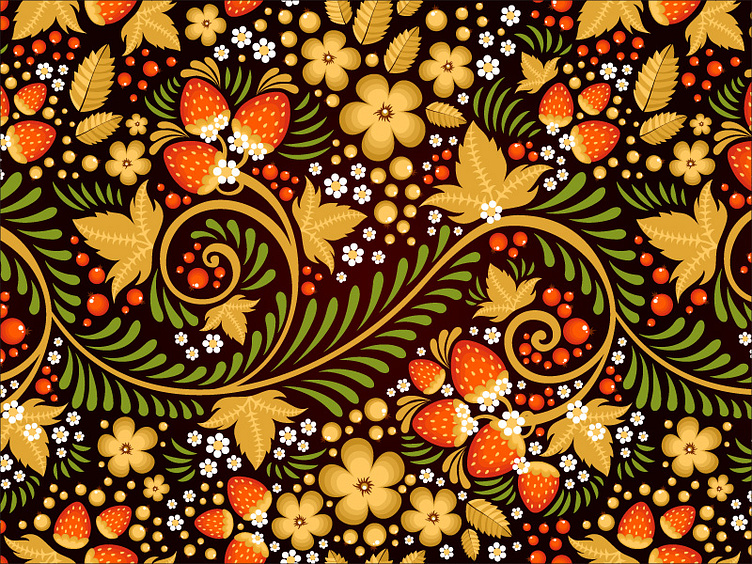 Traditional Russian Ornament Seamless Pattern by Yulia Sokolova on Dribbble
