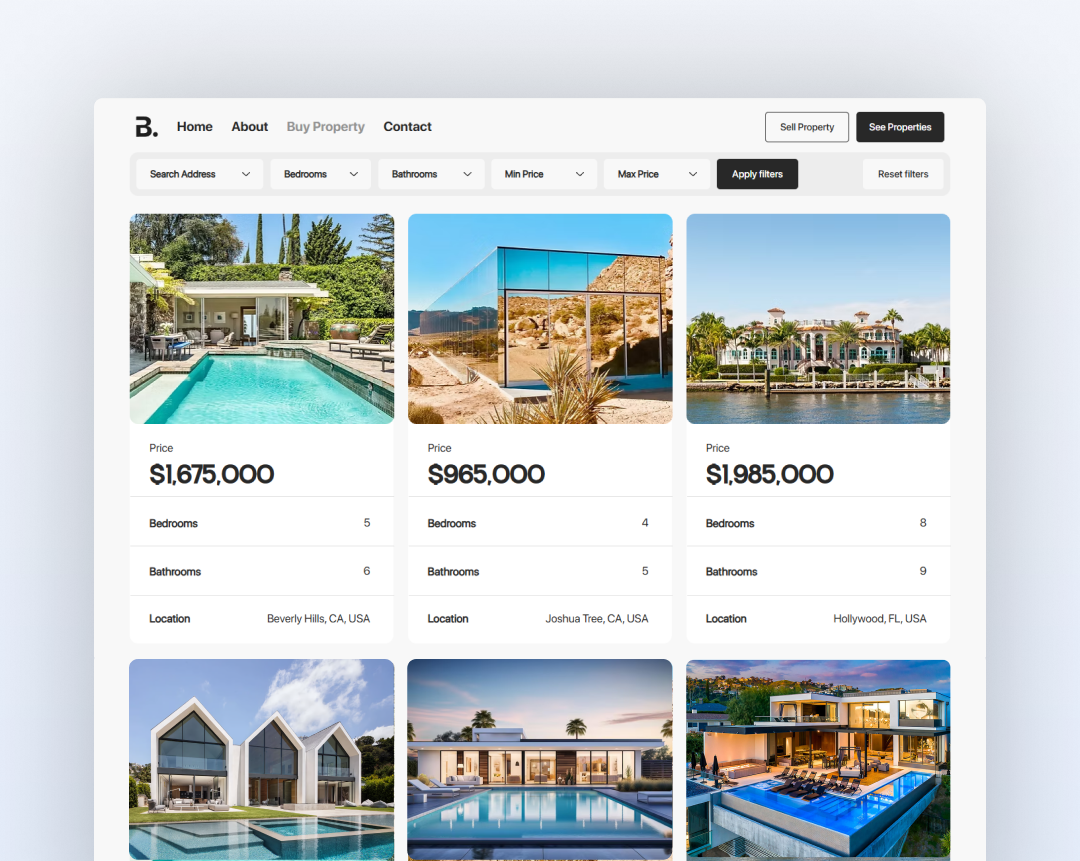 Modern Real Estate Listing Website Template for Agencies & Agent by ...