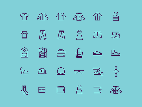 Apparel Icons by Charlie Waite for Focus Lab on Dribbble