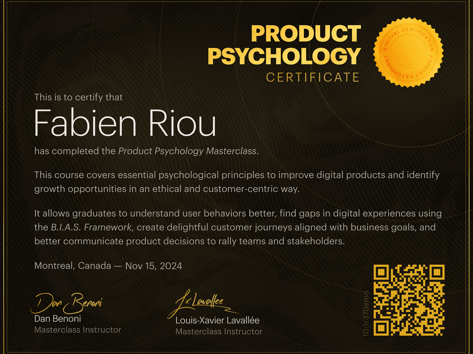 Product Psychology masterclass by Fabien Riou on Dribbble