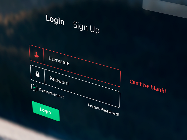 Login Overlay by Kyle Thacker on Dribbble