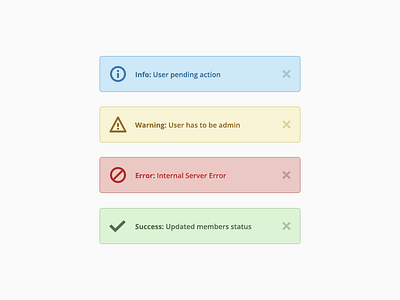 Alert / Error Messages by Mike Busby on Dribbble