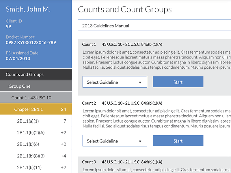 Federal Offense Level Calculator by Chris Kobar on Dribbble