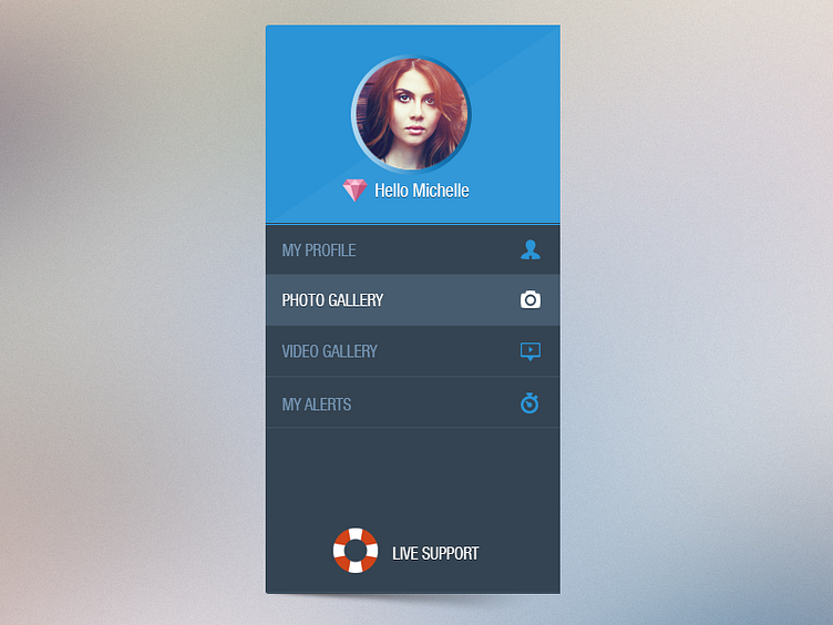 Admin menu by Victor Constantinescu on Dribbble