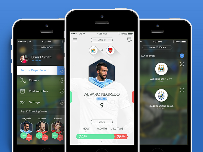 Football Vote App by Aaron Humphreys on Dribbble