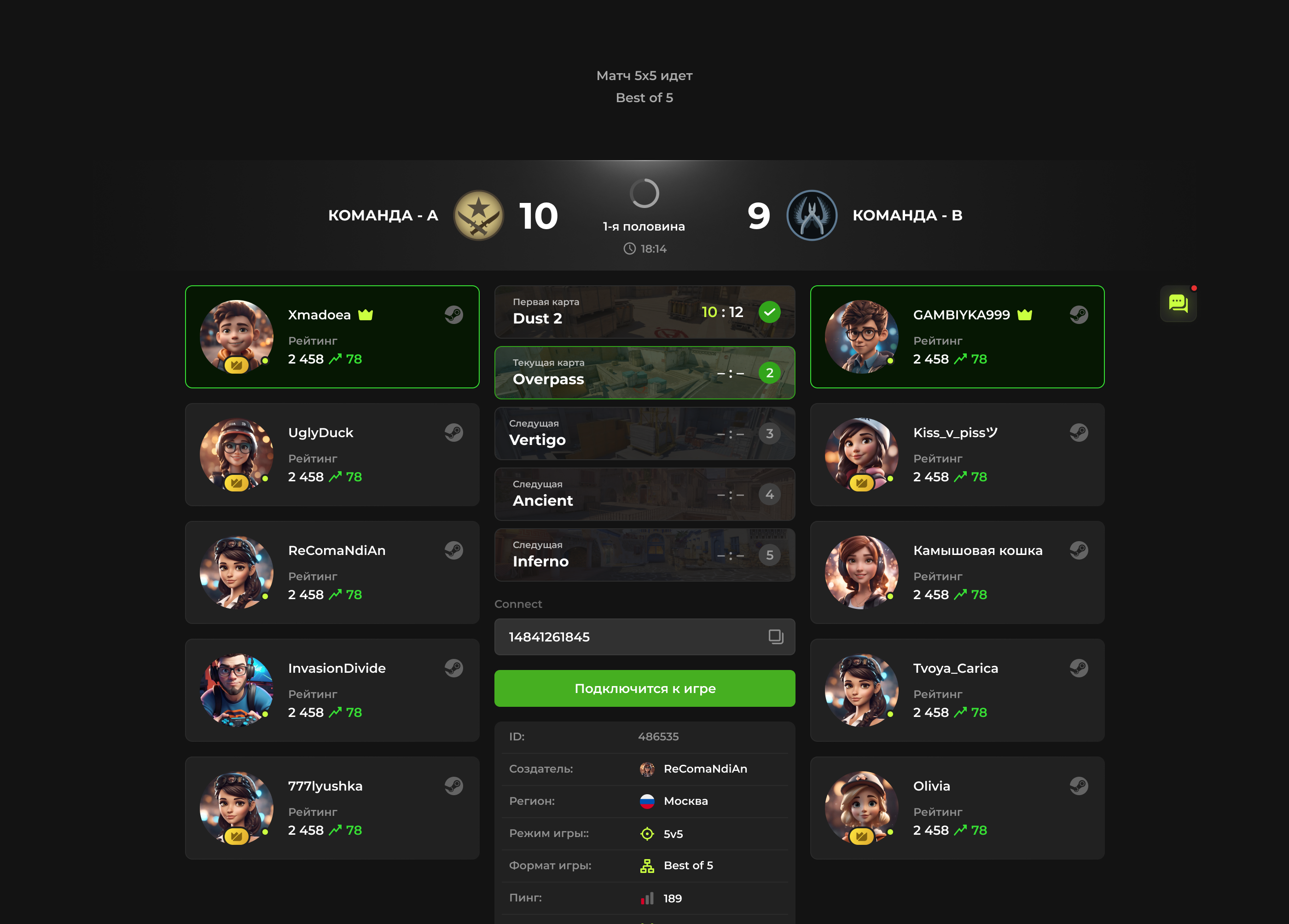 CS2 Match – table of players by Aleks Daiwer on Dribbble