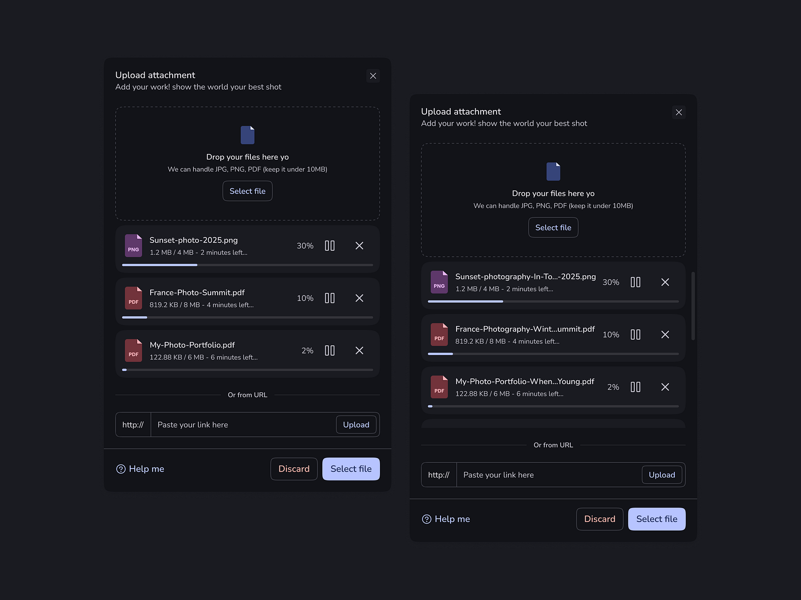 File Upload Modal: Upload your best shot by Elbama Giofandra on Dribbble