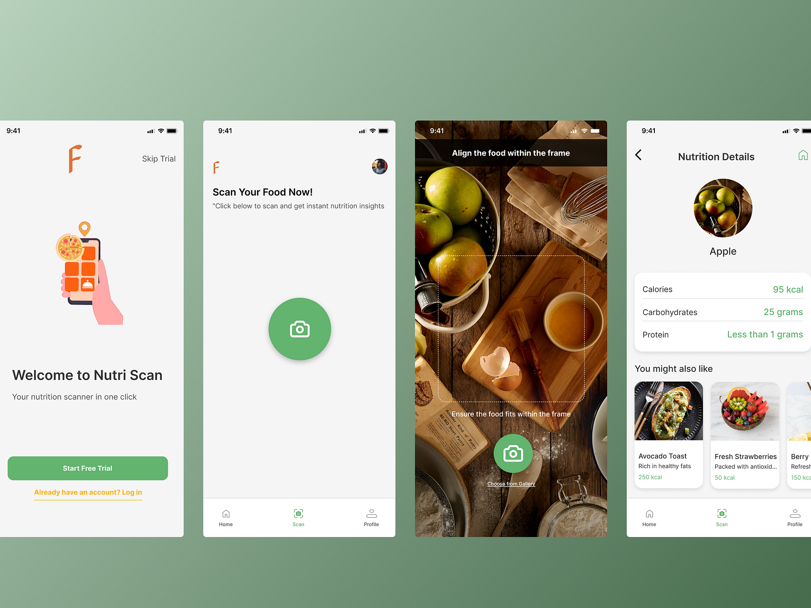 Nutri Scan: Food-scanning app design by Divine Favour Ihua on Dribbble