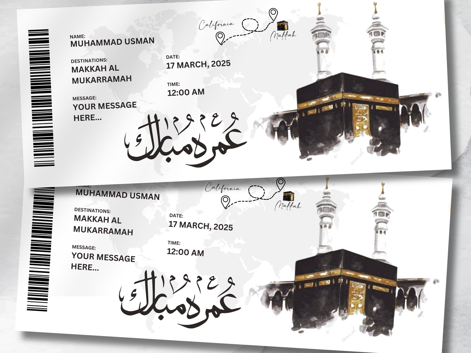 Umrah Boarding Pass by Muhammad Usman on Dribbble