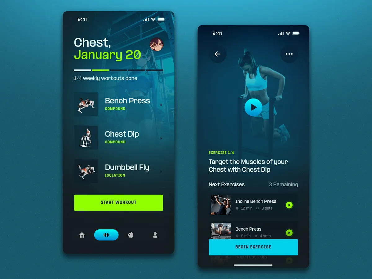 Browse thousands of Fitness App images for design inspiration | Dribbble