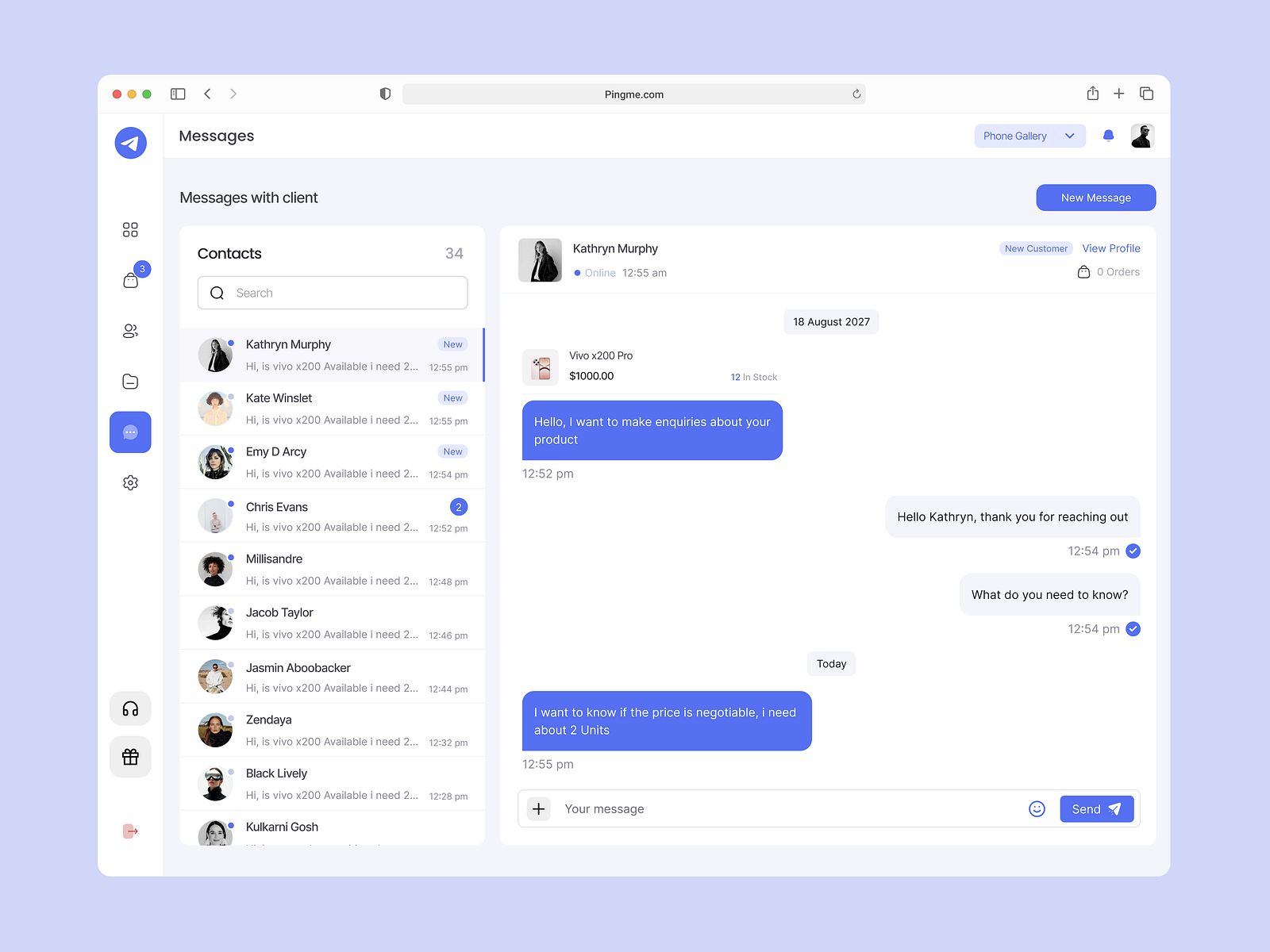 Message - Dashboard by Siva Prasad on Dribbble