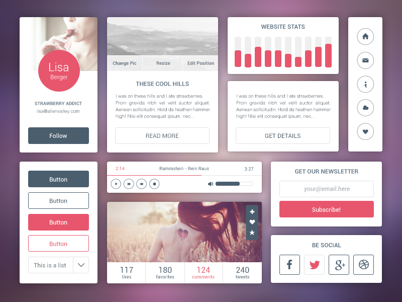 Freebie: Eye Candy UI Kit by AlienValley on Dribbble