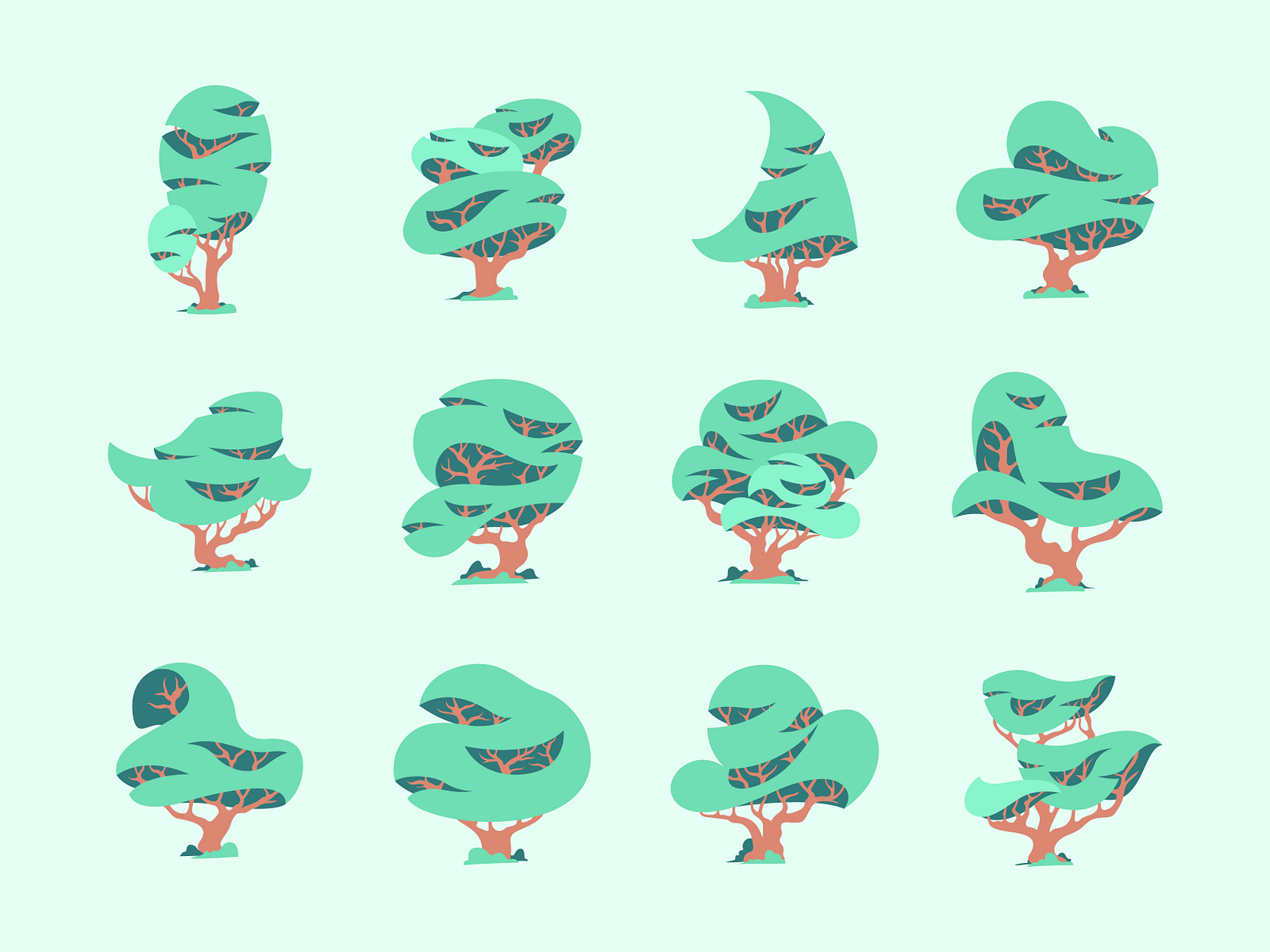 Trees Illustration by iamgi graphics on Dribbble